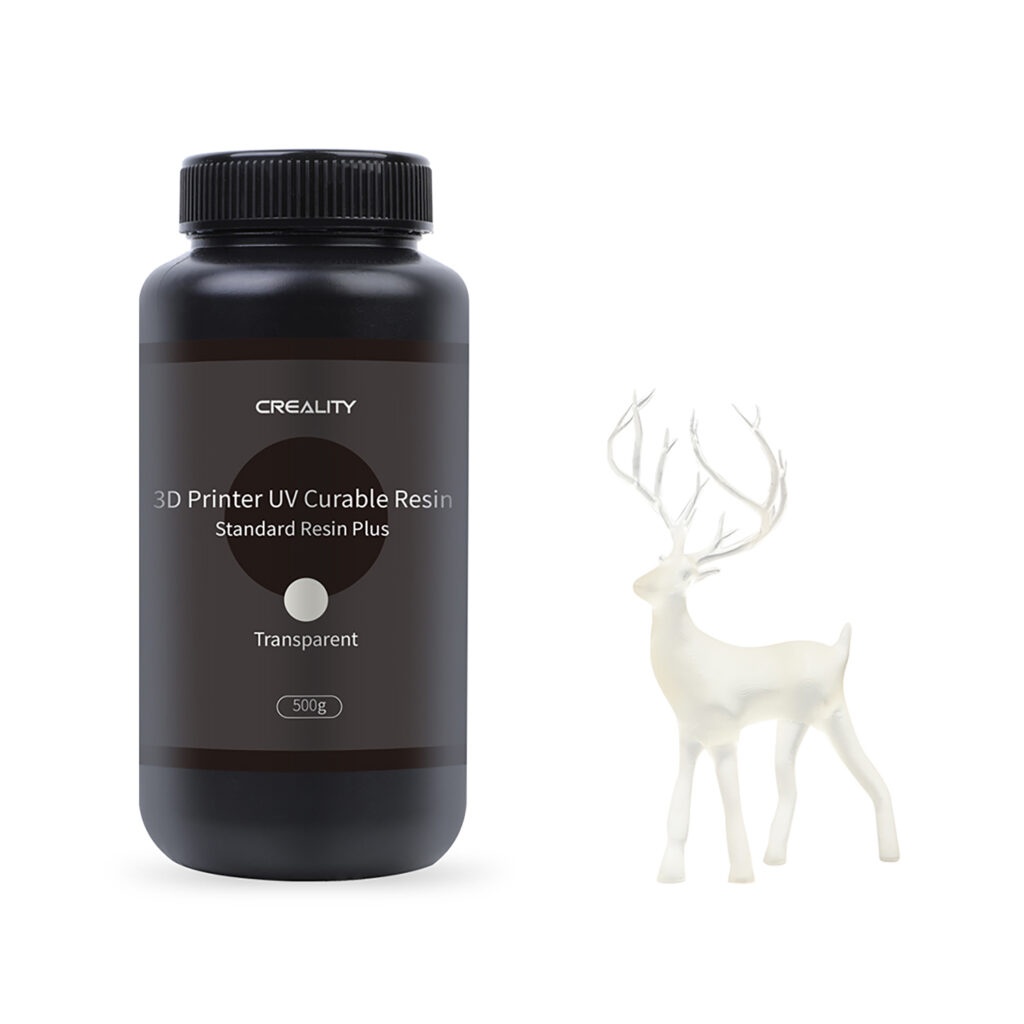 Transparent Standard Resin Plus 0.5 Kg - Creality - Orange 3D